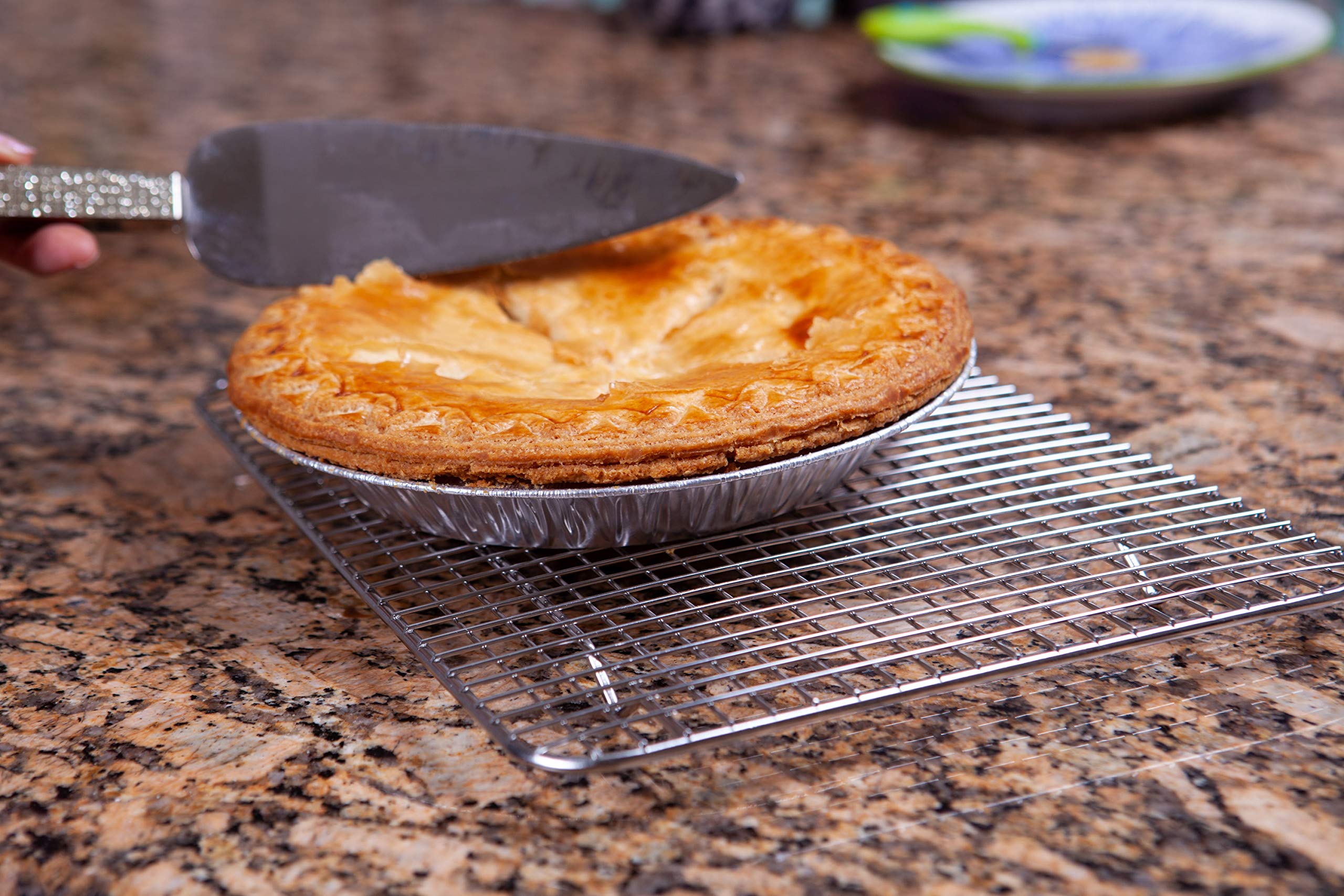 Hamilton Housewares Stainless Steel Cooling Rack - Heavy Duty and Oven Safe, Good for Cooling, Baking and Roasting - Perfect for Cookies, Cakes & More - Fits Perfectly in Quarter Sheet Pan(8.5" x 12")