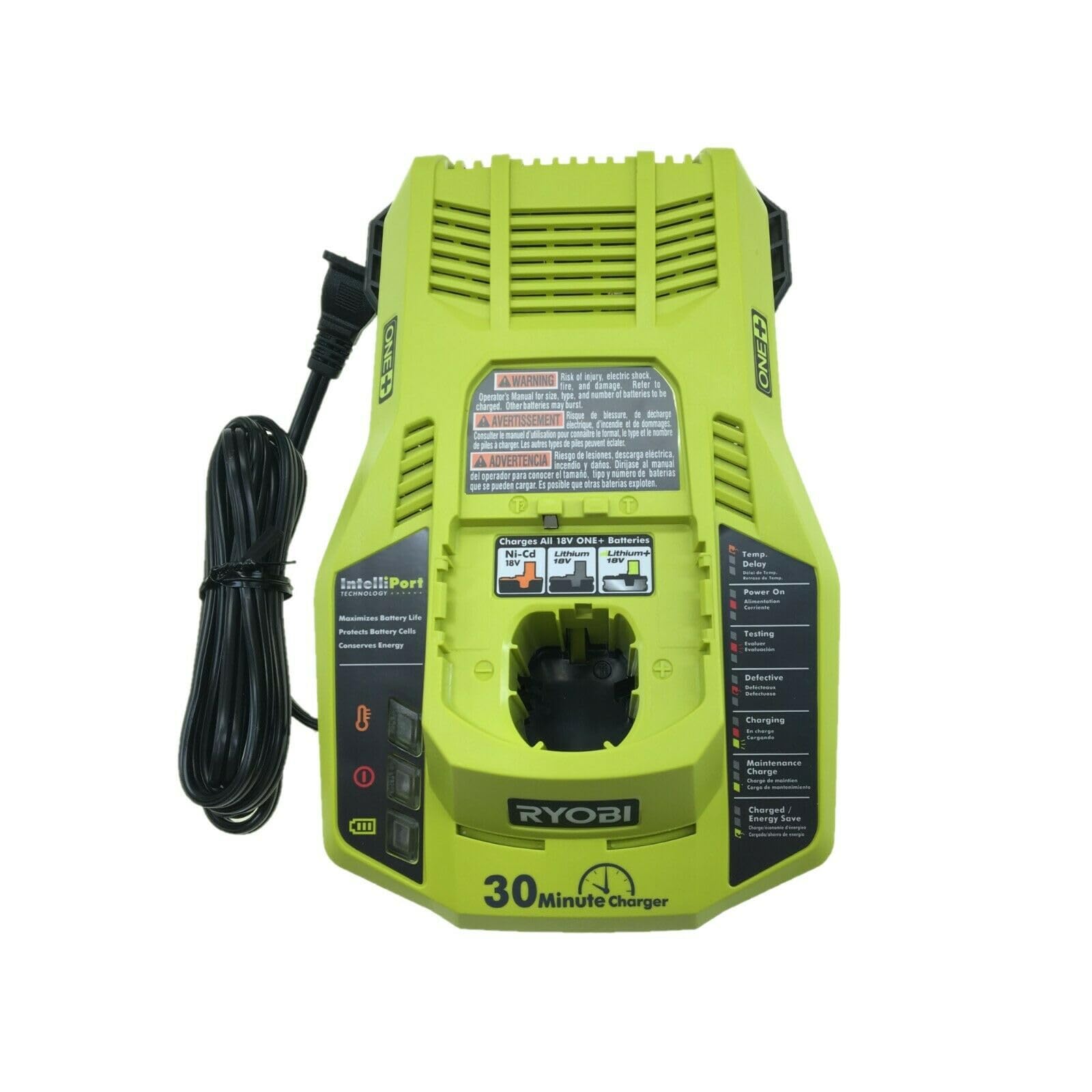 Ryobi P108 One+ 18V 4.0AH Lithium Ion Battery and P117 One+ Dual Chemistry Lithium Ion and NiCad Battery Charger (2 Piece Combo Set)