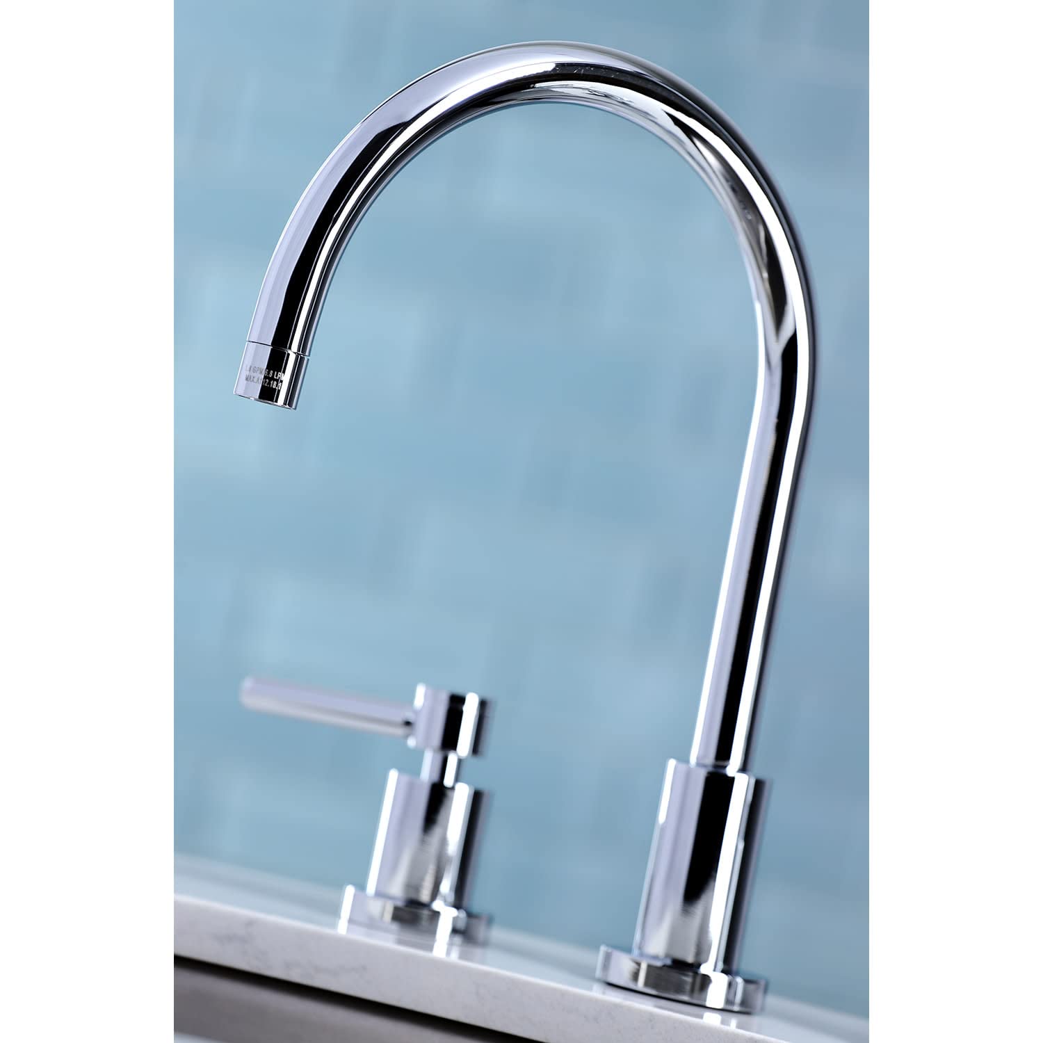 Kingston Brass KS8726DLLS Concord Widespread Kitchen Faucet, 7-7/8 inch in Spout Reach, Polished Nickel