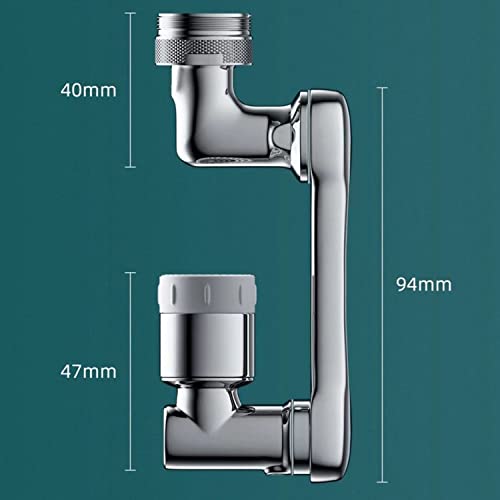 Faucet Aerator,1080° Rotating Extender Aerator, Durable Splash Proof Faucet Extender