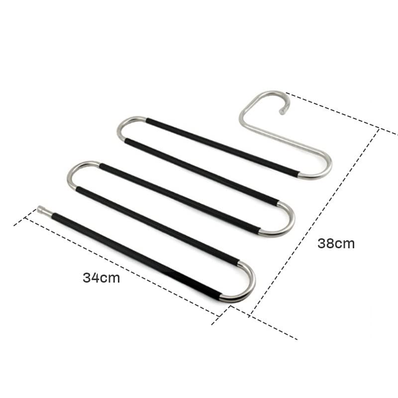 IULJH 5 Layer Stainless Steel Hollow S Shape Multifunctional Pants Rack Scarf Belt Storage Rack Super Space Saving ( Color : White-Fruit peach5 , Size : 34*38cm )