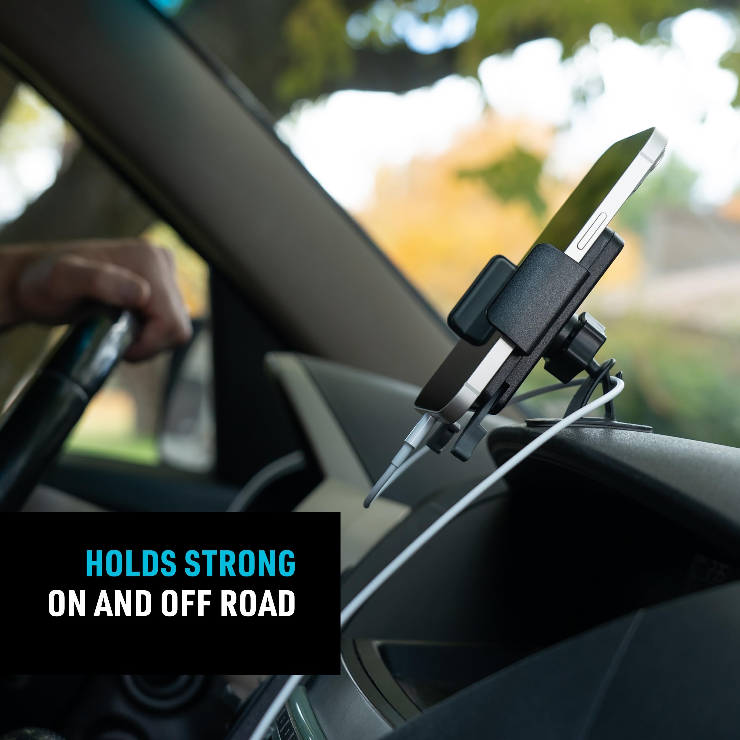 Nite Ize Squeeze Universal Dash Mount - Phone Holder & Mount for Car Dashboard - Cell Phone Accessories with Universal Design - Black