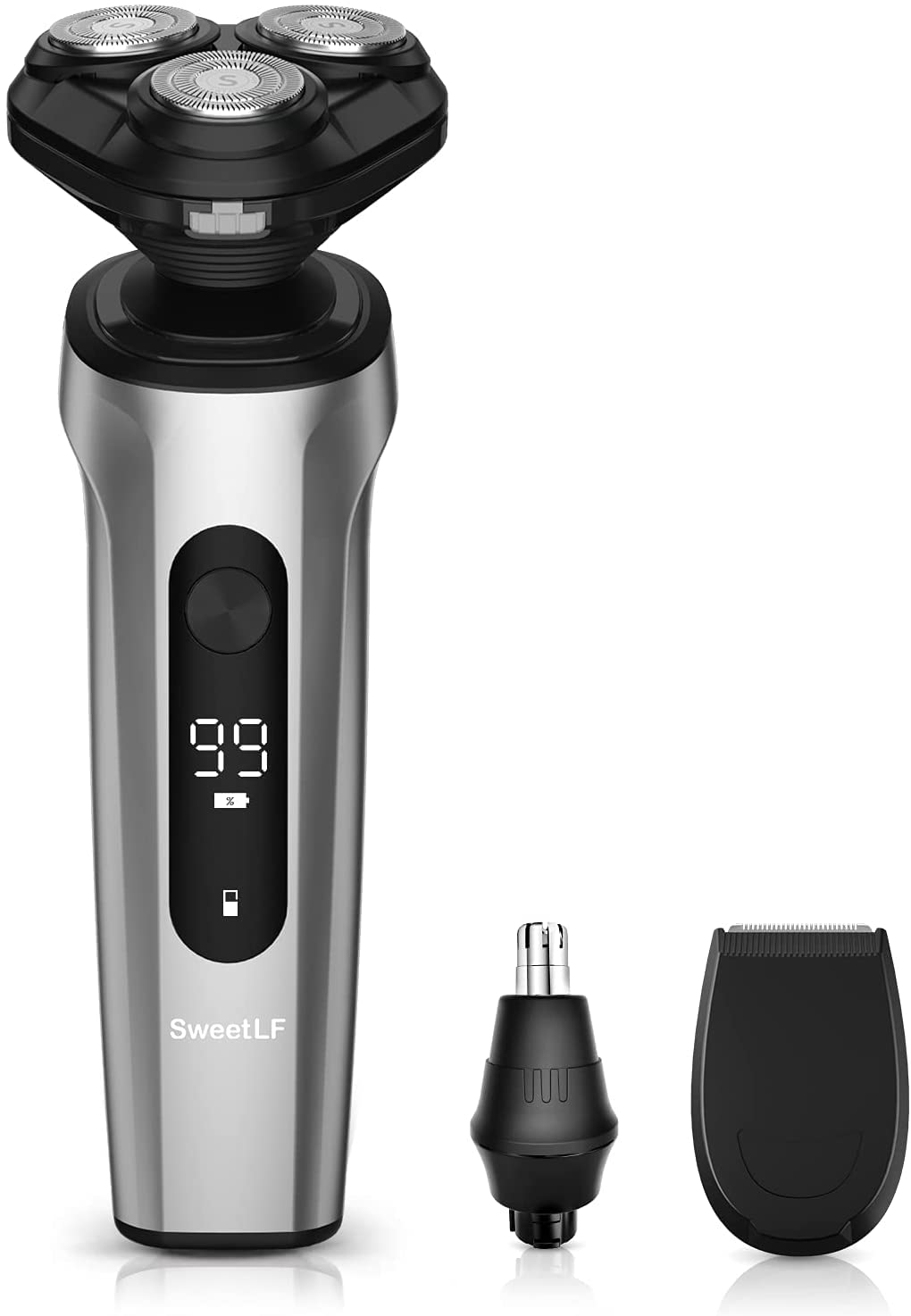 SweetLF 3 in 1 Electric Razor for Men Metal Body 5D Rotary Electric Shaver Shavers for Men IPX7 Waterproof,Type-C Quick Charging with LED Display
