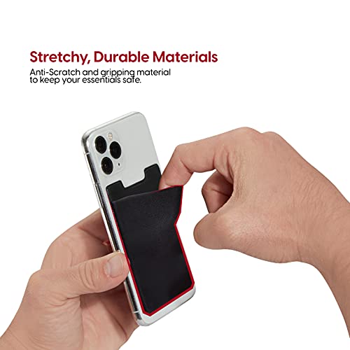 TALK WORKS Phone Credit Card Holder Adhesive Wallet Compatible w/ iPhone 13/13 Pro/13 Pro Max/14/14 Plus/14 Pro/14 Pro Max - Stick On ID Pocket (Black, Pack of 3)