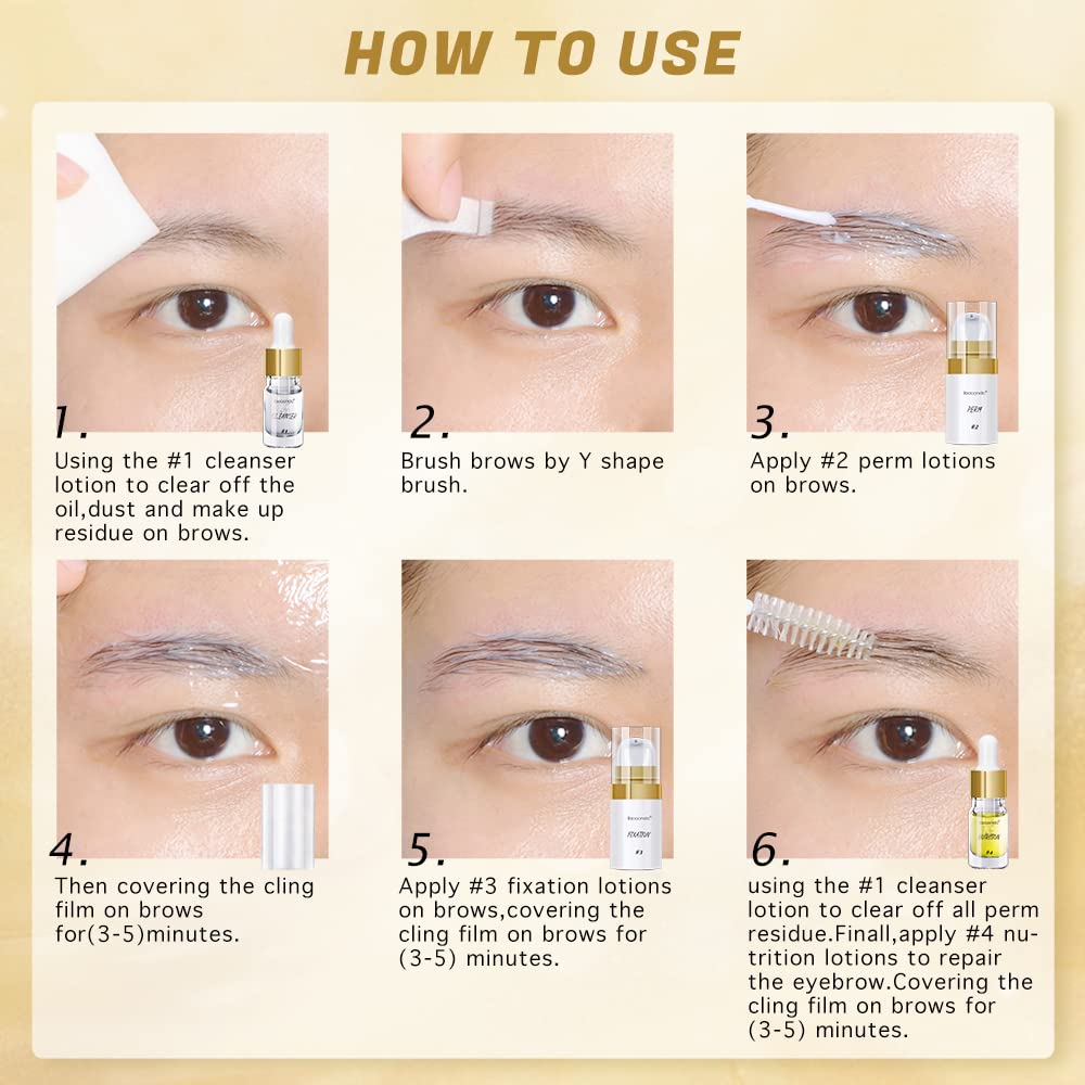 Ibcccndc Eye Brow Lamination Kit Instant Brow Lift Perm Kit for Fuller, Eyebrow Lamination Kit At Home DIY Perm For Your Brows, Thicker Brows Lasts For 6 Weeks (eyebrow lamination kit)