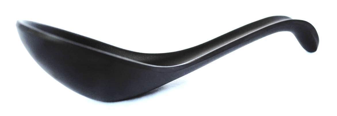 Lucky Star Melamine Japanese Ramen Spoon Noodle Soup Spoon 6.5β, Black, 48-pcs per case (4 dozen)