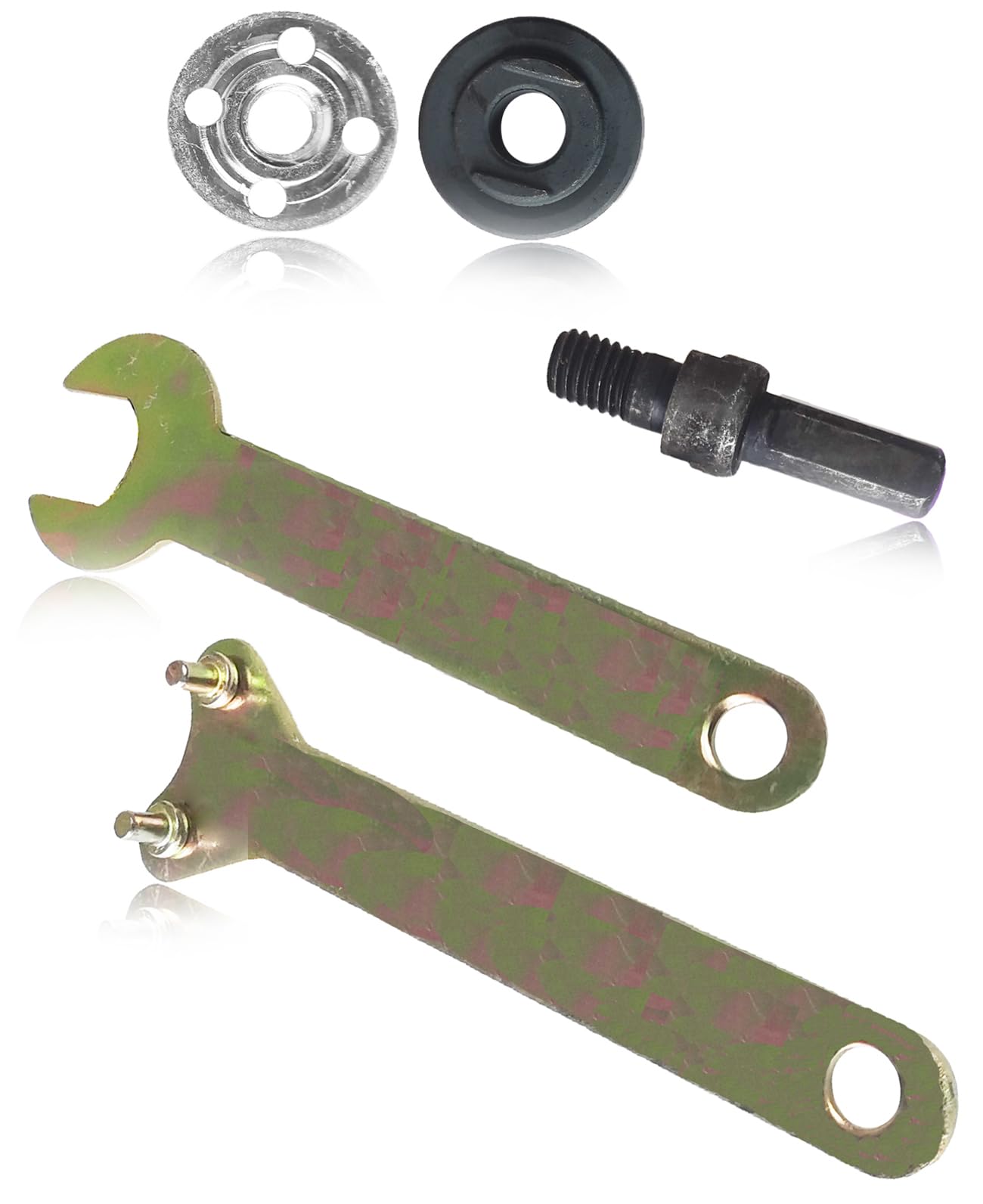 Hyamass 5 in 1 Electric Drill Conversion Angle Grinder Adapter Connecting Rod Kit with Wrench Variable Shaft Coupler Converter Tool,10mm Arbor Mandrel Adapter,Adapter Set for Most Small Angle Grinder