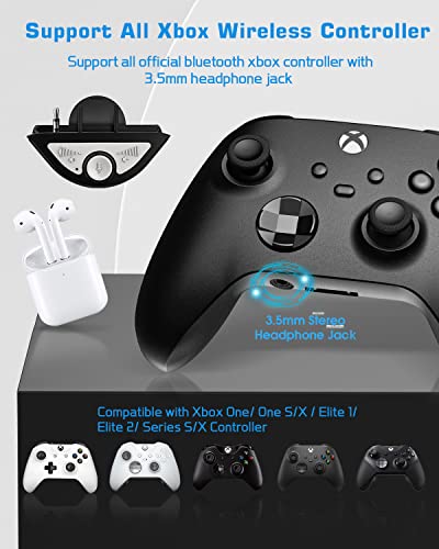 OLCLSS Bluetooth Headset Adapter for Xbox Controller, Xbox One Headset Adapter, Xbox Mic Adapter for Xbox One/One S/X/Elite 1/ Elite2/ Series S/X Controller
