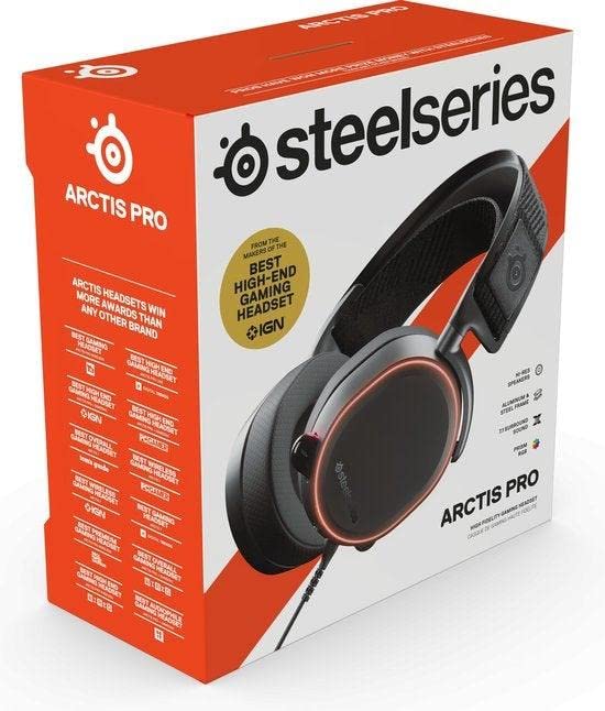 SteelSeries Arctis Pro High Fidelity Gaming Headset - Hi-Res Speaker Drivers - DTS Headphone: X v2.0 Surround for PC, Black