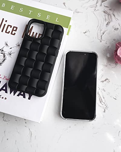 Ginkgonut Compatible with iPhone 12 Case or iPhone 12 Pro Case for Women/Girls, Cute 3D Laid Desgin Soft Silicone Shockproof Raised Bumper Corners Case for iPhone 12 / iPhone 12 Pro (Black)