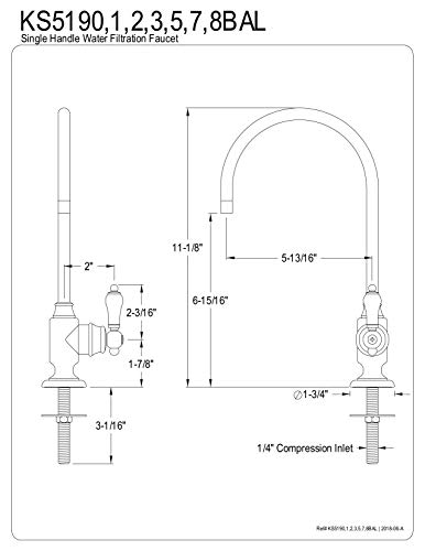 Kingston Brass KS5193BAL Heirloom Single-Handle Water Filtration Faucet, Antique Brass