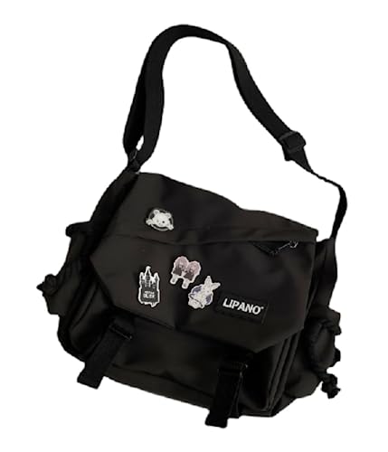 Loizziuy Y2k Backpack Kawaii Large Capacity Aesthetic Backpack Cute Casual Travel Mochilas Daypacks (1015 black [single pack plus random 4 badge])