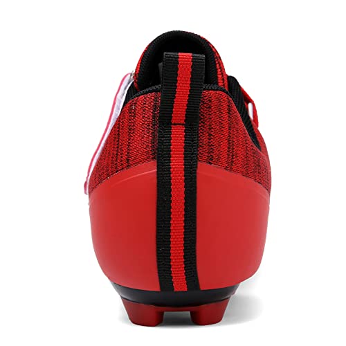 Cycling Shoes Mens Womens Road Indoor Bike Shoes Lightweight Breathable Hook-Ring Compatible Peloton with Delta Cleats,Red,8.5