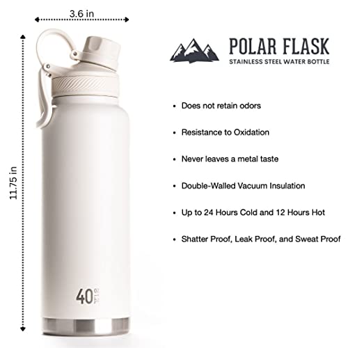 POLAR FLASK Stainless Steel Sports Water Bottle β 3 Premium Lids β Keeps Liquids Cold or Hot, Leak Proof & Sweat Proof