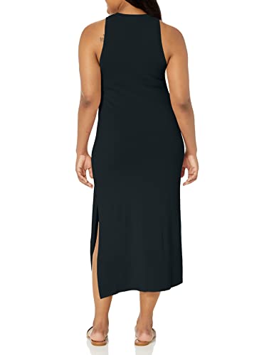 The Drop Women's Gabriela Halter Neck A-Line Side Slit Maxi Dress, Black, XL