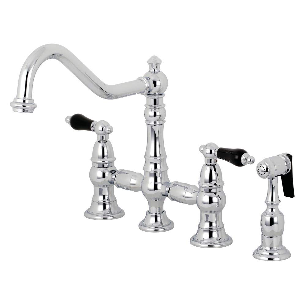 Kingston Brass KS3271PKLBS Duchess Bridge Kitchen Faucet, Polished Chrome