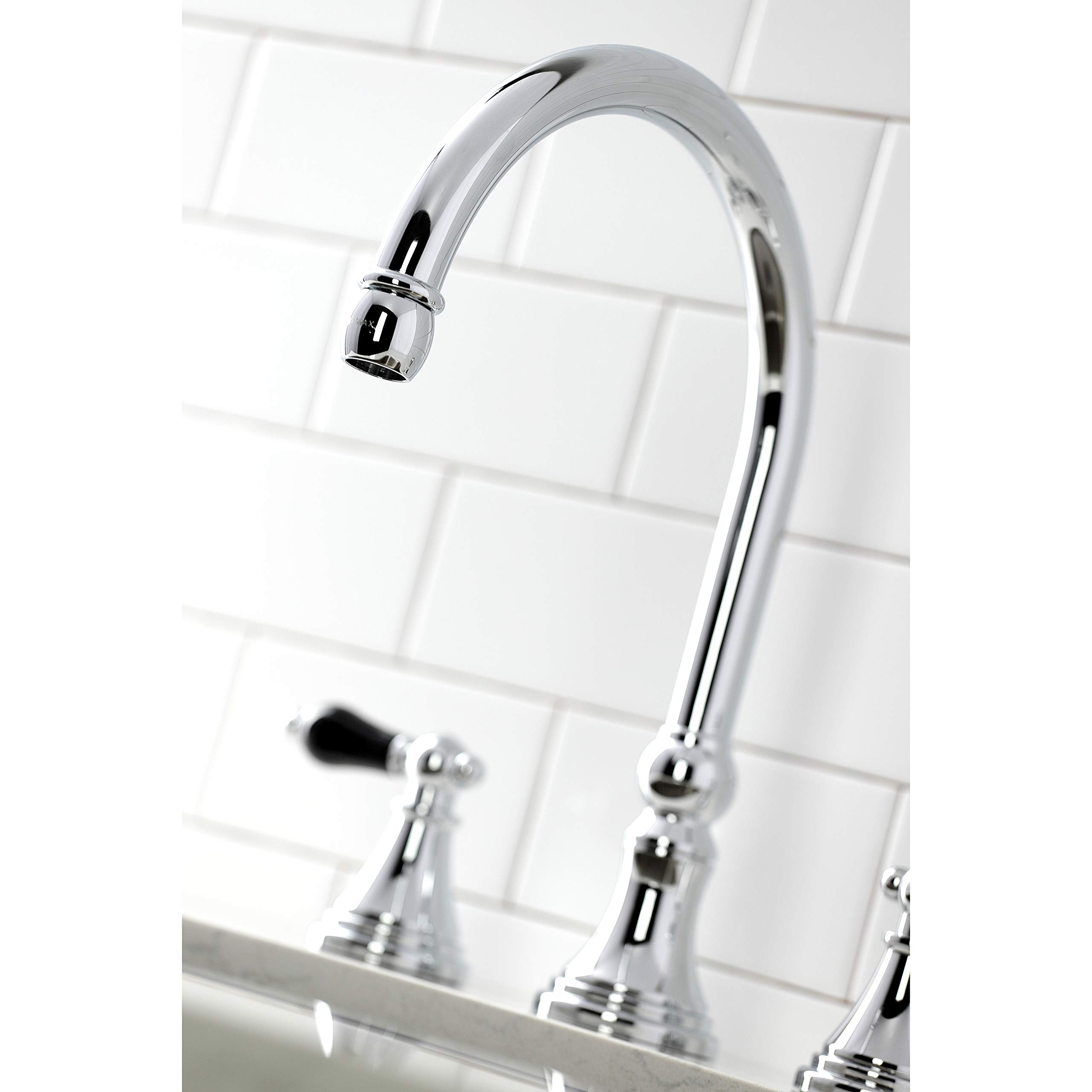 Kingston Brass KS2791PKLBS Duchess Widespread Kitchen Faucet with Brass Sprayer, Polished Chrome