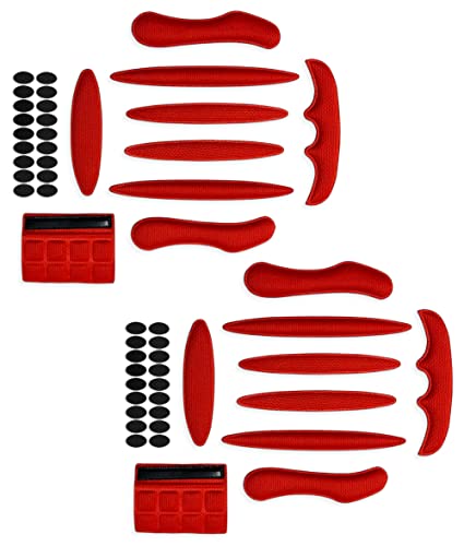 Cycling Helmet Padding Kit (2-Pack), Universal Replacement Bicycle Foam Pads Padding Cushions Set for Outdoor Sports Bike Helmets, Red