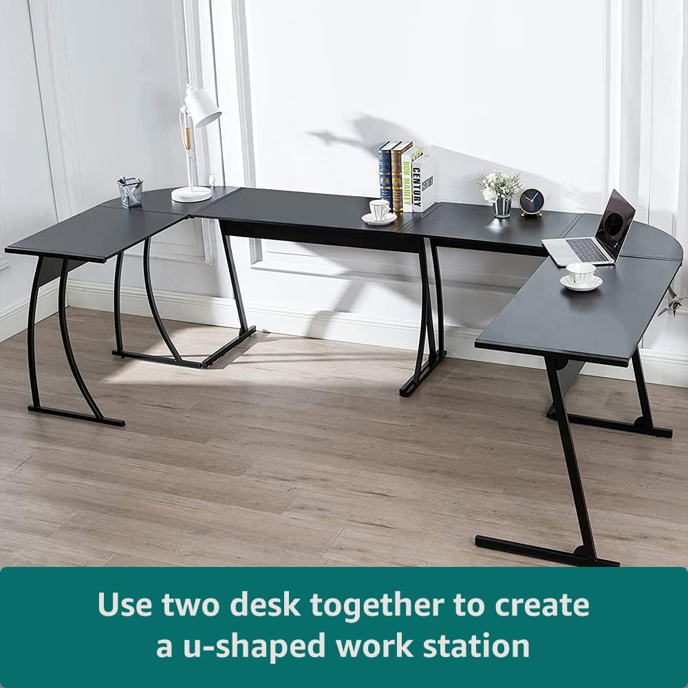 Colegence L Shaped Gaming Desk,58'' Computer Corner Desk for Home Office,Reversible Lshaped Desk for PC Desk with Easy Assembly L Desk for Studio, Work, Study, Writing, Reading,Gamer,Bedroom