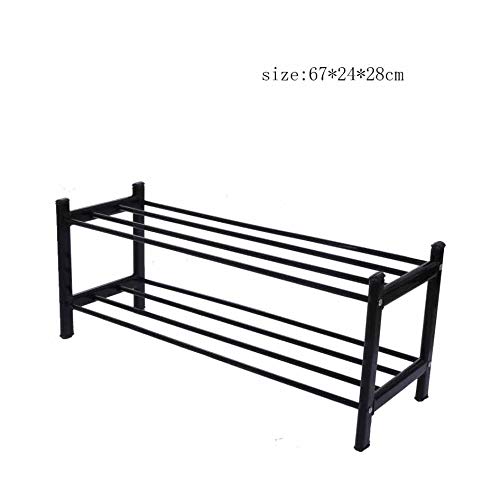 TAZSJG Small Shoe Rack Flower Stand Simple Home Shoe Cabinet Iron Dormitory Balcony Bed Storage Rack Size (Size : 67cm hength)