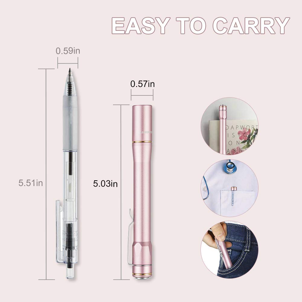 LUMINTOP IYP365 LED Penlight, Super Bright High Color Rendering Nichia LED Aluminum Alloy Pen Light for Diagnostic, IPX-8 Waterproof, 3 Modes, Powered by 2AAA Battery