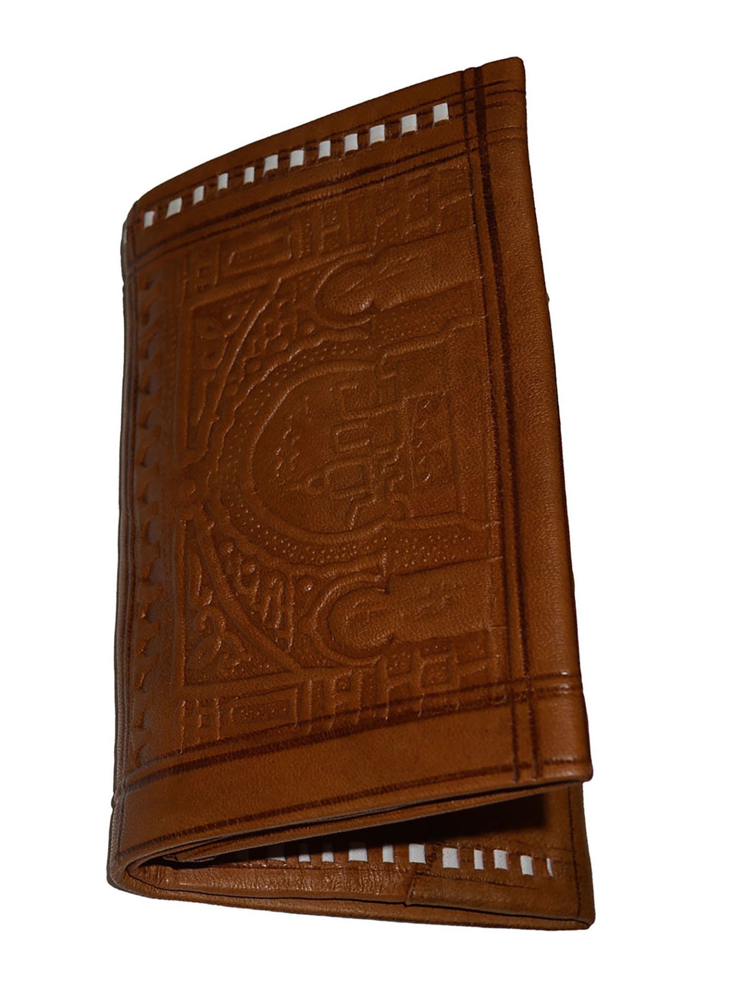 Treasures Of Morocco Handmade Moroccan By-fold Leather Wallet Large Vintage Exquisite Handy Brown