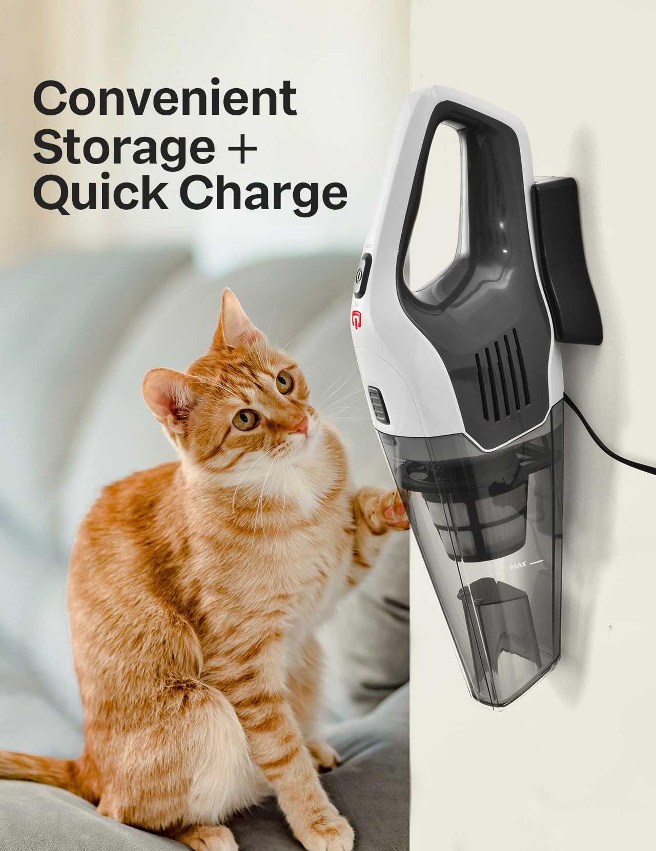 Handheld Vacuum Cleaner, Powerful Suction Portable Lightweight Hand Held Vacum Cordless with 25-30Mins Long Runtime Rechargeable Battery Quick Charge for Home Car Carpet Stairs Pet Hair Deep Cleaning