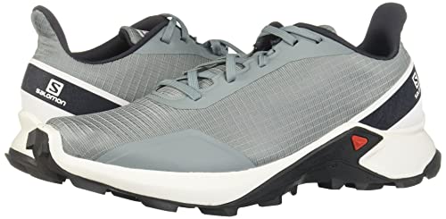 Salomon Women's ALPHACROSS Hiking Shoe, Lead/White/India Ink, 12