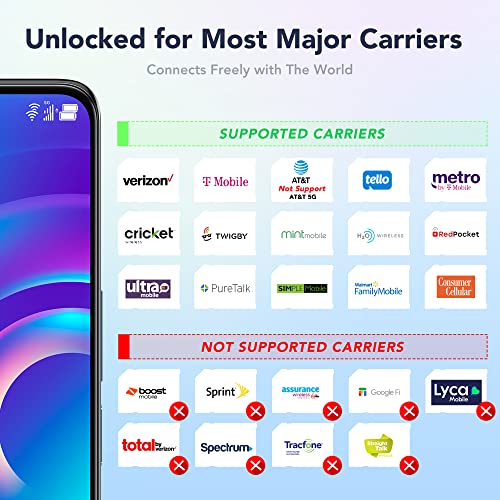 TCL 30 5G |2022|Cell Phone 5G Unlocked Smartphone, 4/128GB, 50MP Camera, 5010mAh, 6.7” FHD+ AMOLED Display, Android 12, US Verizon, Single-SIM, Dreamy Blue (NO Boost/Spectrum/Xfinity/Assurance)