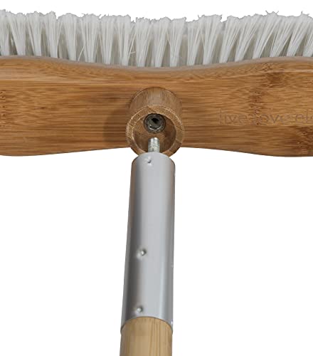 Harper Live.Love.Clean. Smooth Surface Bamboo Household Broom for Indoor Sweeping of Pet Hair, Dirt, Dust on Hardwood Floors, Tile, and Laminate