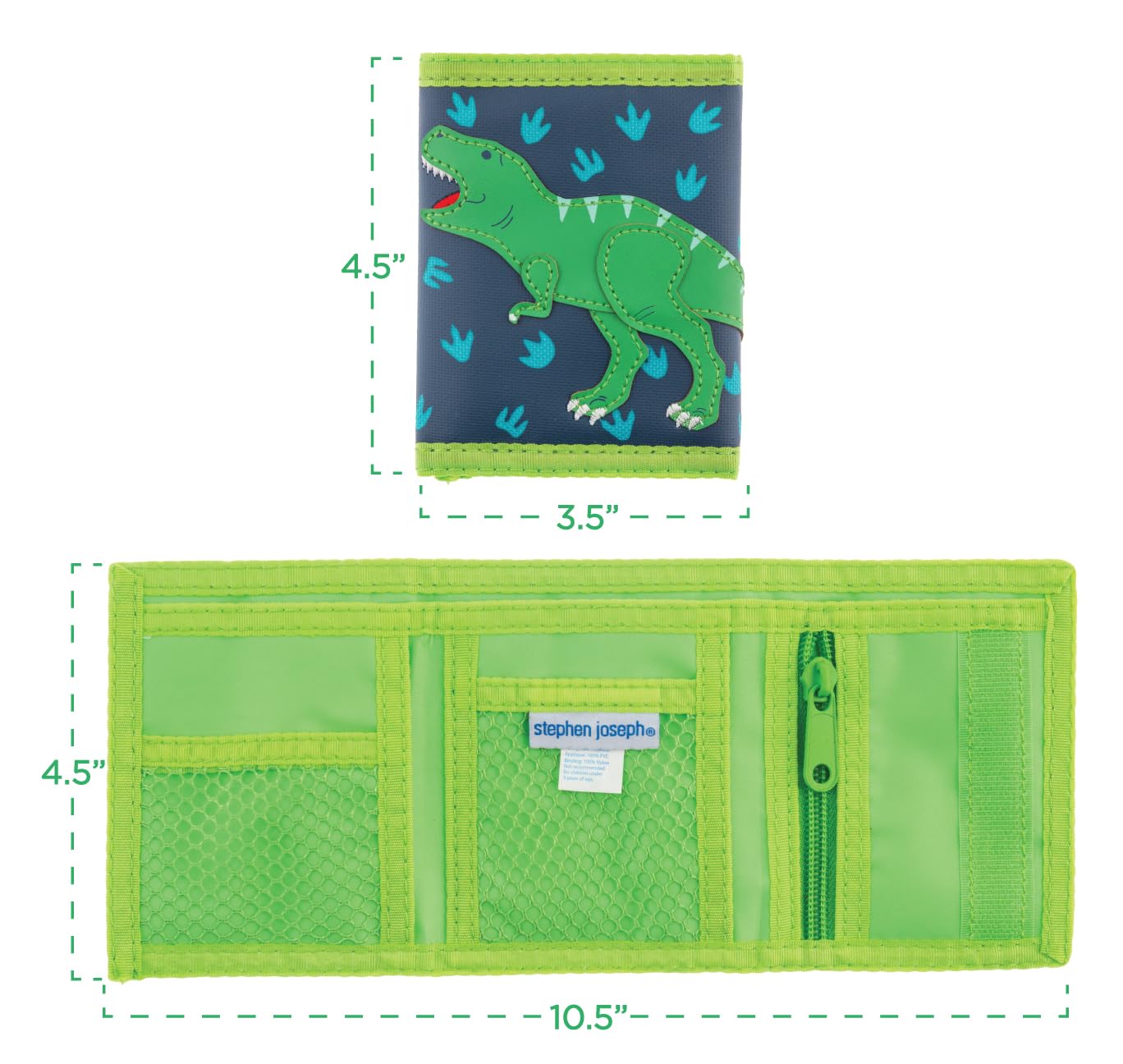 Stephen Joseph Unisex Kids Toddler Wallet, Firetruck, 3T, 4T, 5T, 6X, toddler, preschool, school, SJ5201