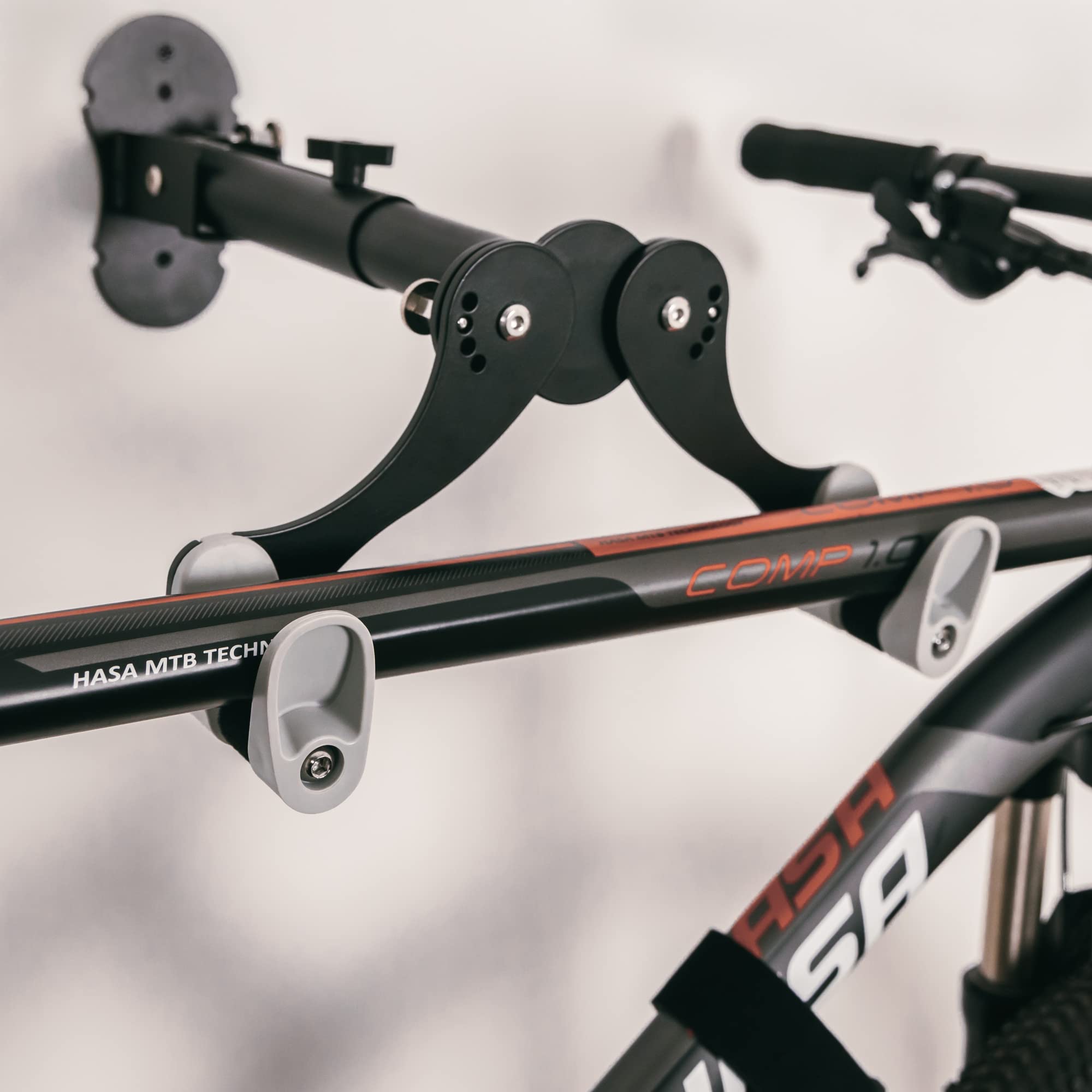 CyclingDeal Bike Wall Mount Rack - Adjustable, Extendable & Foldable - Indoor Storage Horizontal Hook Hanger Organiser - Safe & Secure for MTB, Road Bicycles - Store Bike in Garage or Home - Mat