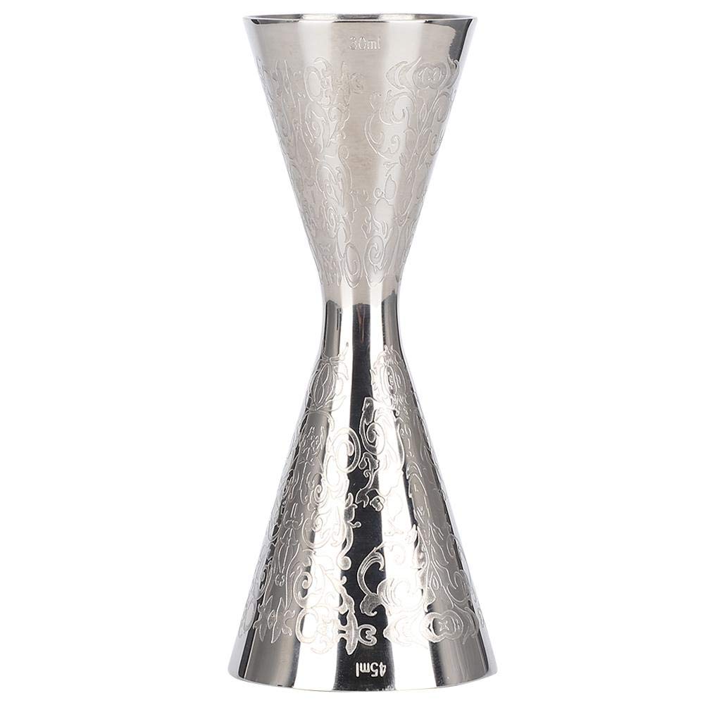 Fdit Double Cocktail Jigger,Stainless Steel, 4.6-Inches, 1 oz to 1.5 oz Measure Cup Professional Japanese Bar Jigger