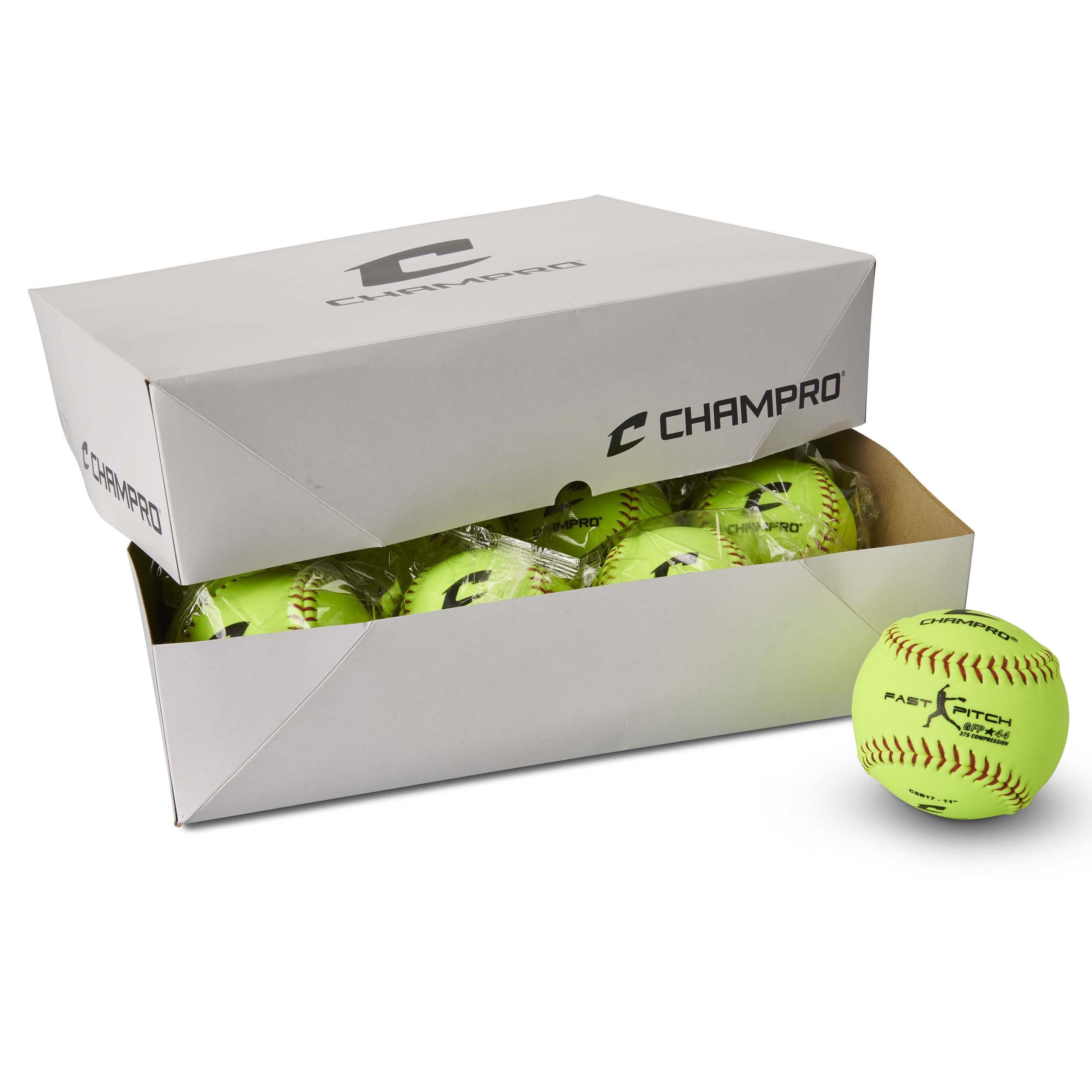 Champro ASA Game Poly Synthetic Cover, Red Stiches (Optic Yellow, 11-Inch)
