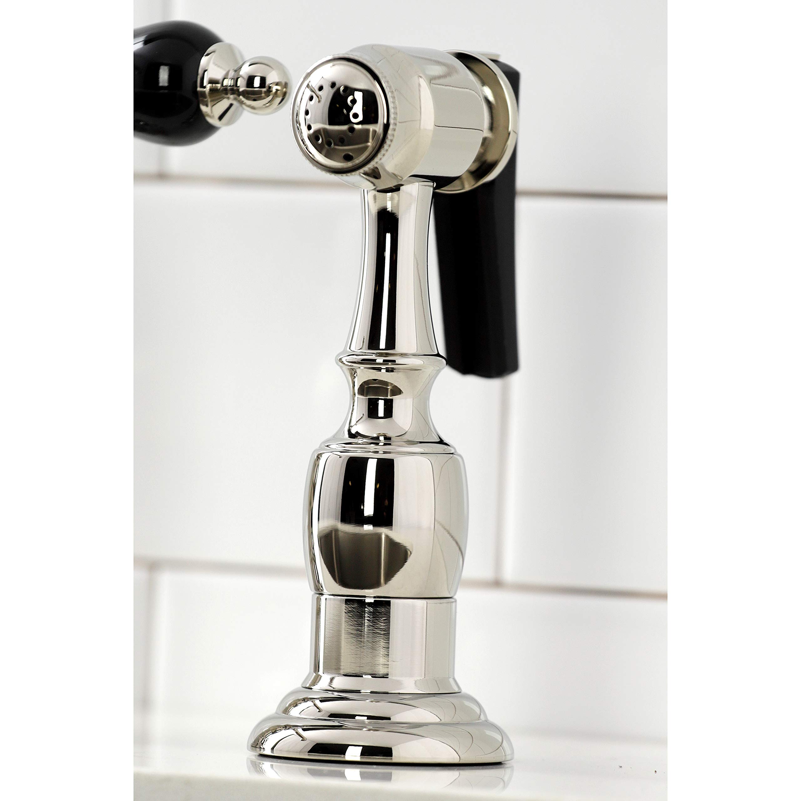 Kingston Brass KS3276PKLBS Duchess Bridge Kitchen Faucet, Polished Nickel