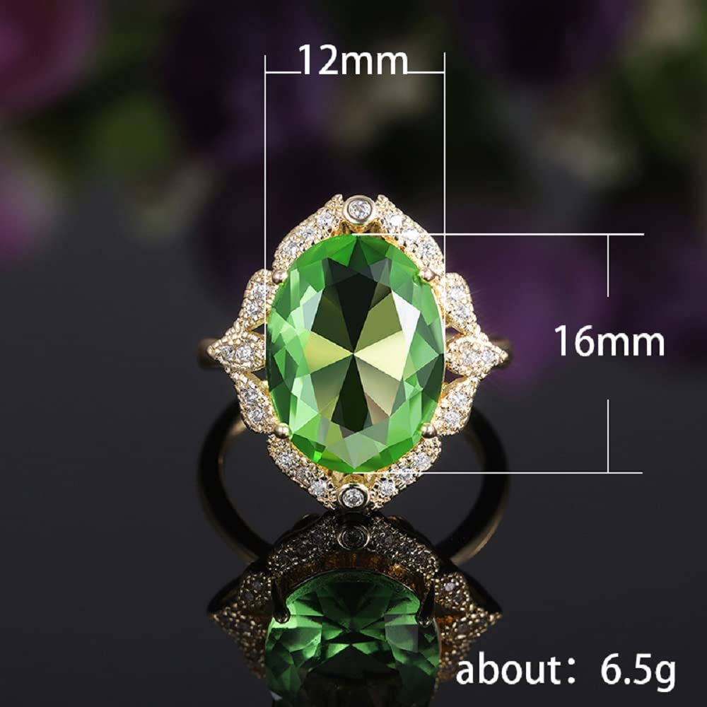 CZCLMLT 925 sterling silver creative green ladies wedding ring shiny diamond emerald ring cubic zirconia ring zircon diamond ring ladies eternal engagement wedding ring 596 (9)