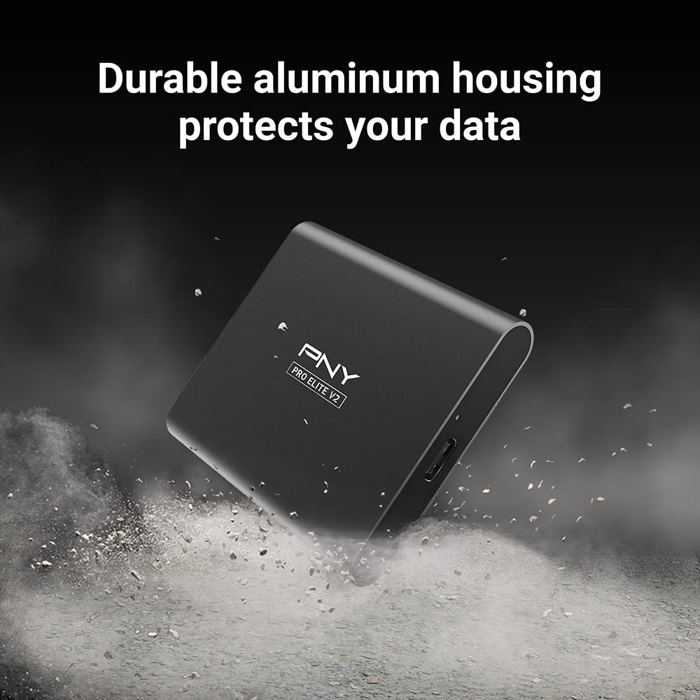 PNY Pro Elite V2 1TB USB 3.2 Gen 2x1 Type-C Portable Solid State Drive (SSD) β (PSD0CS2160-1TB-RB)