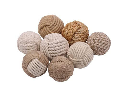 Set of 8 Nautical Decorations Balls, Weeding DΓ©cor,Jute Rope Balls Natual Color, Knott Ornaments, Coastal DΓ©cor, Living Room DΓ©cor, DIY Projects
