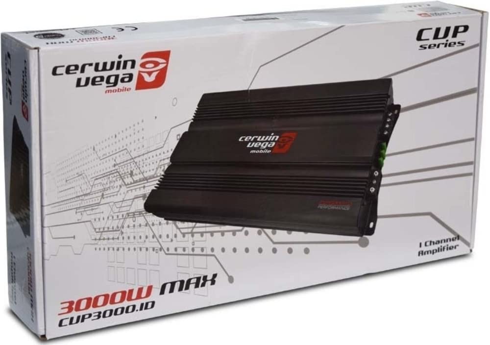 CERWIN-VEGA! CVP 600W RMS 1 Channel Class AB Monoblock Amplifier, High-Power Car Audio Amp with 2-Ohm & 4-Ohm Stability, Enhanced Bass Boost for Superior Car Speakers Performance - CVP3000.1D