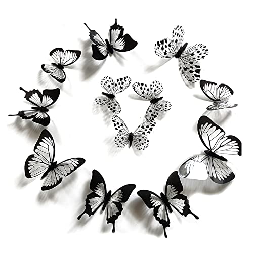 Jenbode 3D Butterfly Wall Decor 12 Pcs, Butterfly Decorations for Butterfly Birthday Decorations Butterfly Party Decorations Cake Decorations, Removable Wall Stickers Room Decor for Kids Nursery Classroom Wedding Decor