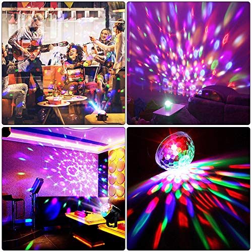 Party Lights, Dj Rave Lights Led Strobe Lights Sound Activated Stage Lights Projected Effect Dancing Lights Remote Control for Birthday Xmas Wedding Bar Kids Christmas-1 Pack
