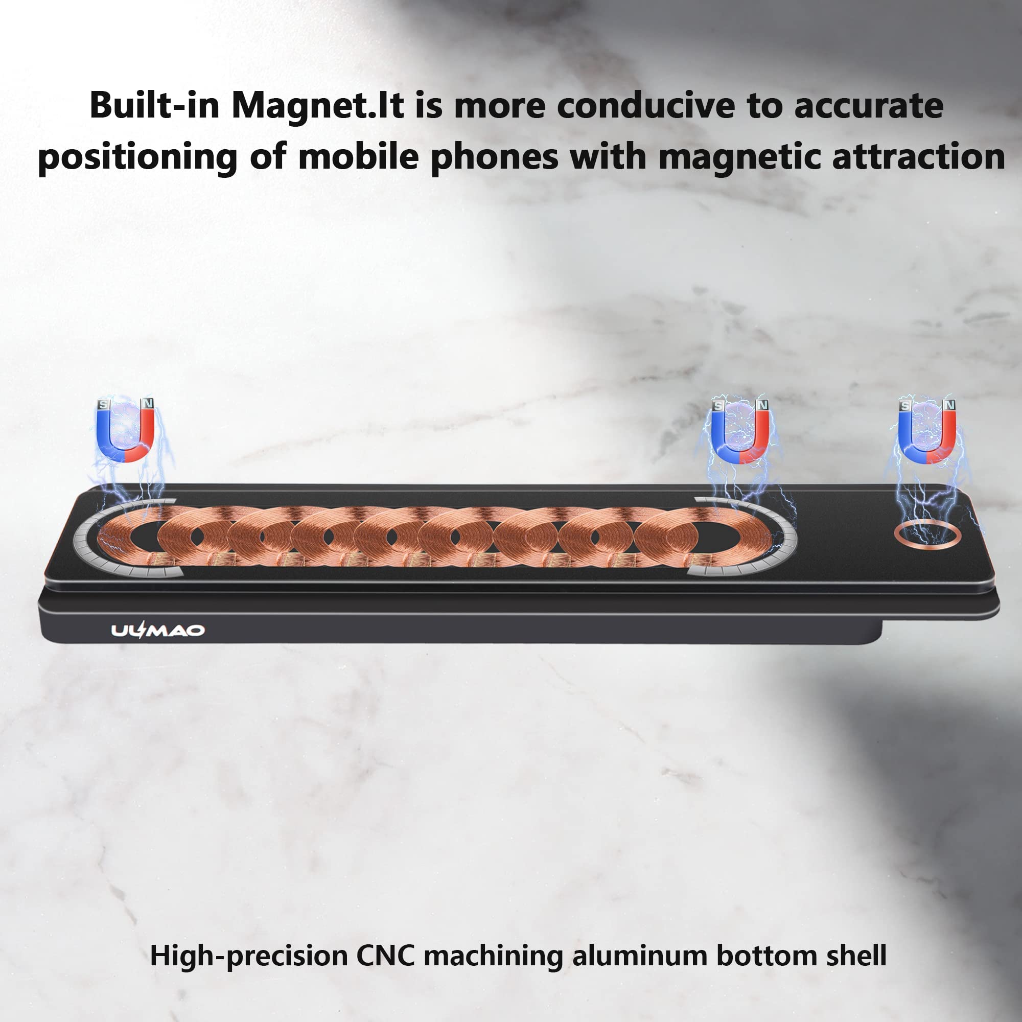 Magnetic Wireless Charging Pad Multiple Devices-Uumao 40W 5-in-1 Wireless Charger mat-for iPhone13/12/AirPods and Apple Watch UItra,for All Wireless Charging Phones (with Adapter)
