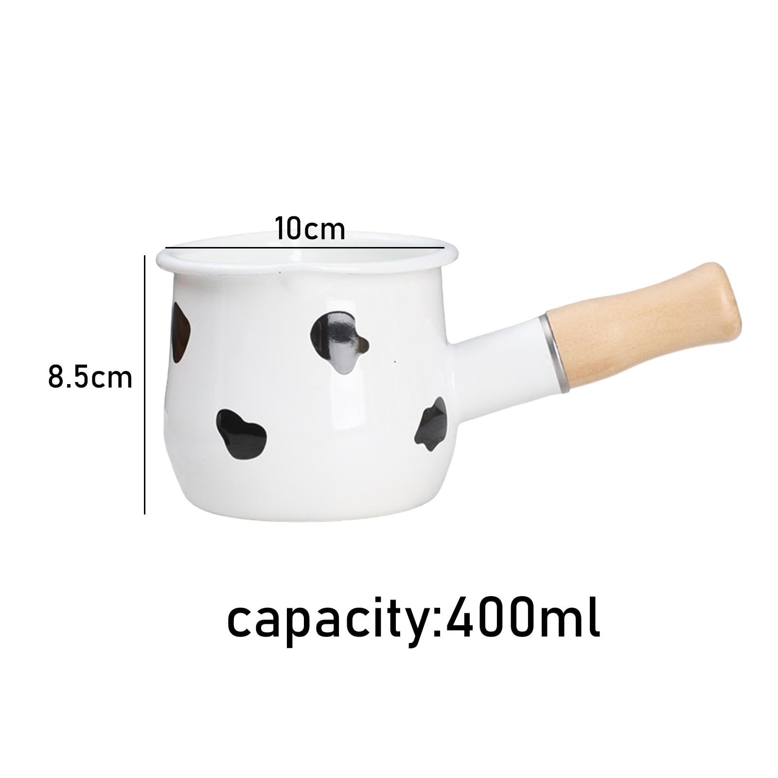 Generic Petite Milk Pan with Wooden Grip for Home Cooking, Bee, 10cmx8.5cm