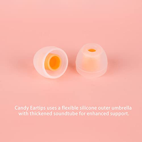 HiFiGo DUNU Candy Silicone Eartips for 4.5mm-6mm Nozzle, Ear Tips Replacement for Wireless Earbud, in- Ear Monitors (M(3 Pairs))