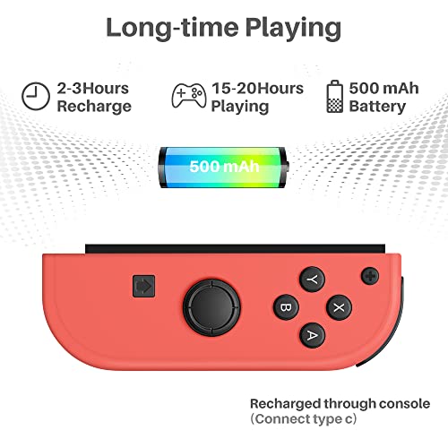 D.Gruoiza Right Switch Joypad Controller Compatible with Switch,Switch Joy Pad Controller (R) Support Wake-up Function (Red)