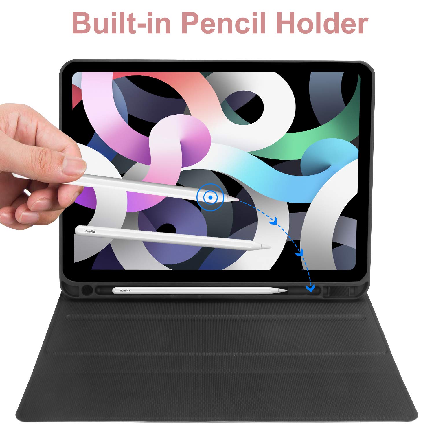 D DINGRICH Wireless Removable Keyboard with Pencil Holder, RG - US English