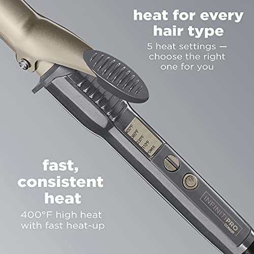 CONAIR INFINITIPRO Tourmaline 1-Inch Ceramic Curling Iron, 1-inch barrel produces classic curls β for use on short, medium, and long hair
