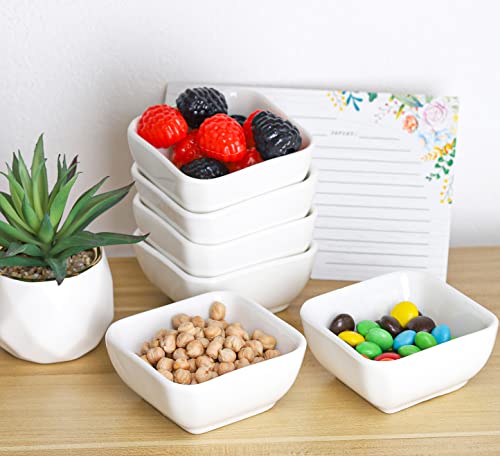 Lawei 12 Packs Ceramic Dip Bowls Set - 3 oz Condiments Server Dishes Mini Bowls Soy Sauce Dish for Sauce, Vinegar, Ketchup, BBQ and Party Dinner