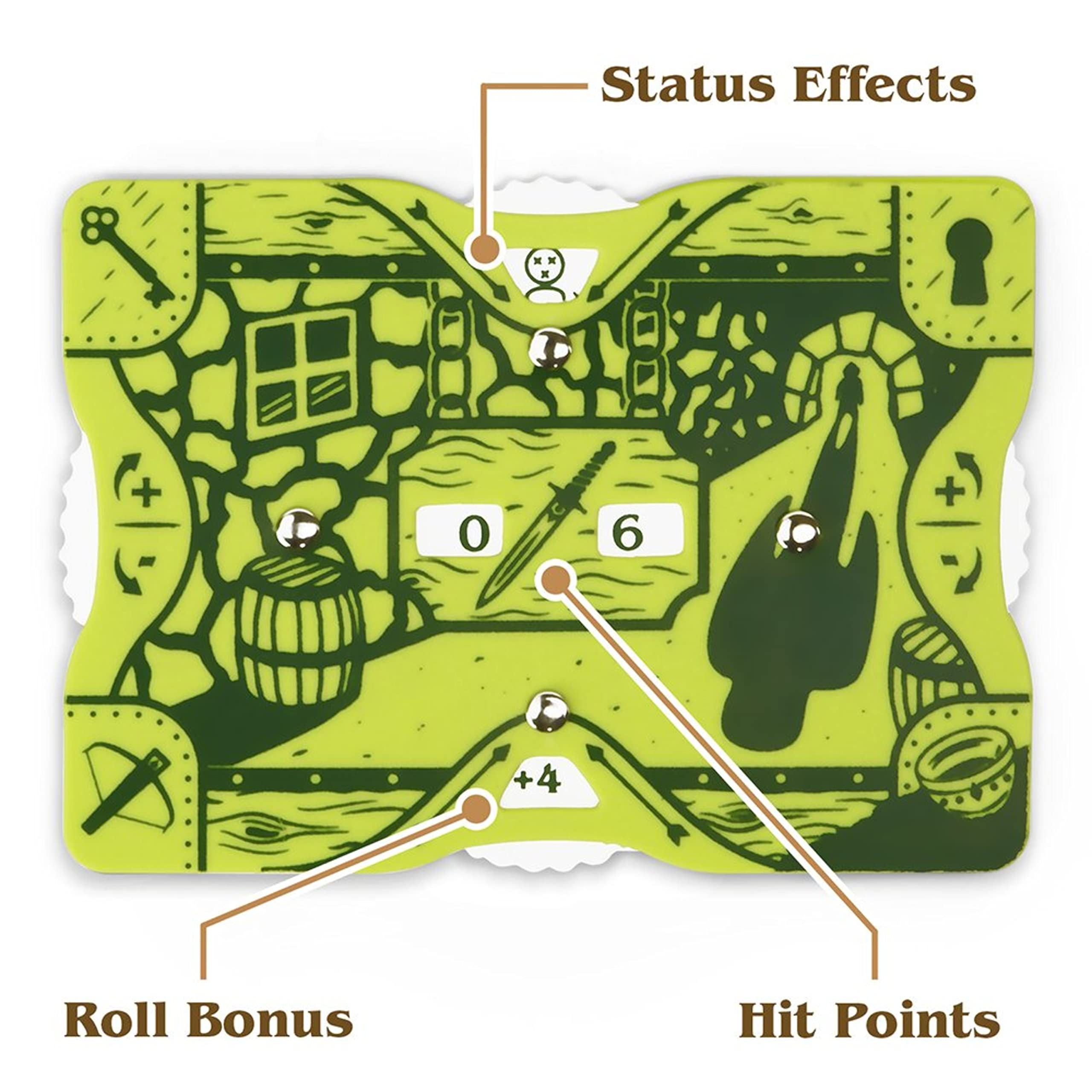 Stratagem 5-pack Pocket Health Trackers, Track Character HP, Bonuses, and Conditions for Tabletop Role-playing Games, Fits in a Dice Bag