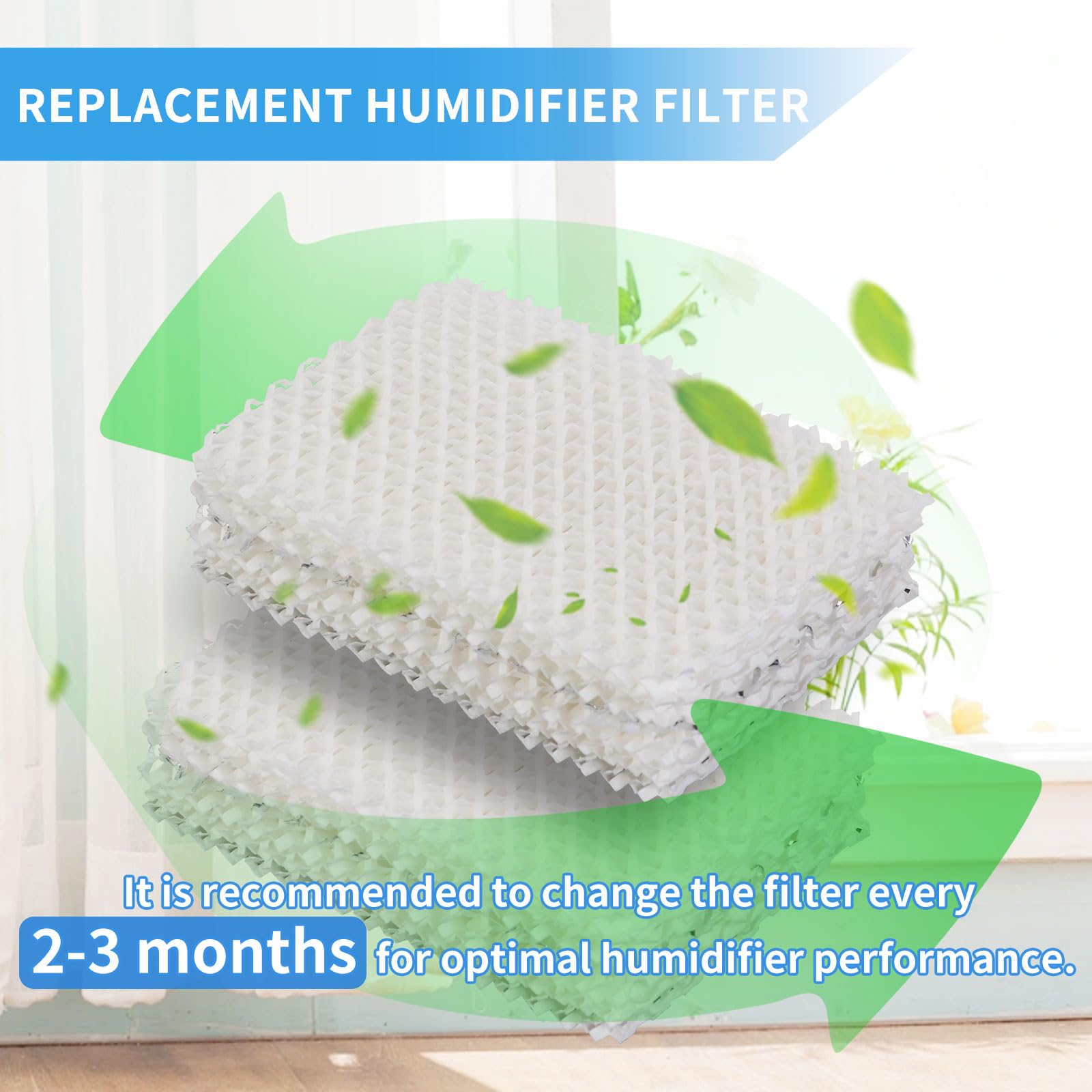 Fbzrnik WF813 Humidifier Filter Replacement for Equate EQ-2119-UL EQWF813, Relion RCM-832 RCM-832N, ProCare PCWF813 PCWF-813 PCCM-840 PCCM-832N Cool Mist Humidifiers Wick Filters (2 Pack)
